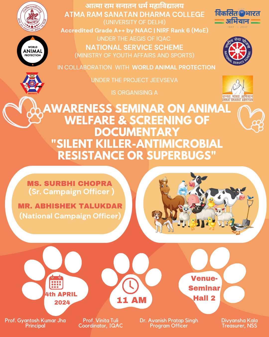 Awareness Seminar on Animal Welfare & Documentary Screening – Atma Ram ...